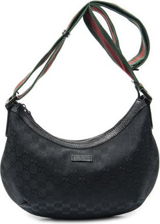 Gucci Crossbody Bags - Web Half Moon Messenger - Gr. unisize - in Schwarz - f&uuml;r Damen