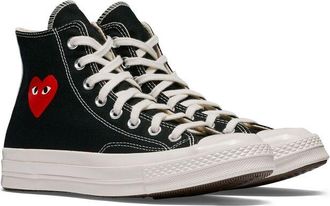 Converse Heart-Emblem Canvas High-Top Sneakers - Black