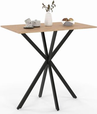 IDMarket Idmarket - Table haute de bar rectangulaire alix pied araignée bois et noir 100 cm