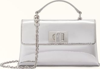 Furla 1927 Mini-tasche M Color Silver Metallic Stoff Mit Spiegeleffekt Damen