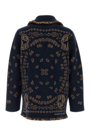 Alanui Mens Embroidered Cashmere Bandana Cardigan Midnightblue Exterior: Maglie Sweater