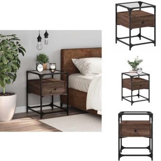 vidaXL Nachttisch Braun Eichen-Optik 40x40x55 cm Holzwerkstoff - Nachttisch - Beistelltisch - Wohnzimmerstil - Esszimmerm&ouml;bel - Eiche Optik