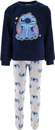 Disney Stitch Pyjama Femme, 2 Pi&egrave;ces T-Shirt et Pantalon Long en Coton et Polaire Doux, Cadeau pour Femmes, Filles et Adolescents (FR/ES, Alpha/Lettres, S, T