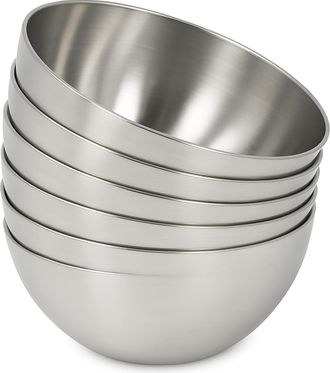 Com-Four 6x Schale aus Metall - Servierschale f&uuml;r Dips, Snacks, Vor- oder Nachspeise - Dessertschale - Deko-Schale - Servierschale - S&uuml;&szlig;igkeiten-Sch&auml;lchen (6 S