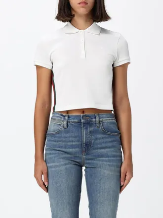 Gucci Polo court en coton coupe slim avec d&eacute;tail Web et finitions contrastantes