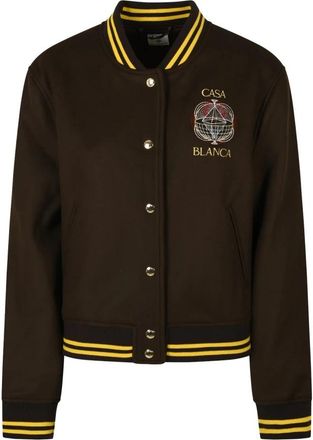 Casablanca Celestial Pyramid Woll- & Leder-Varsityjacke - - Jackets - Damen - Braun - S