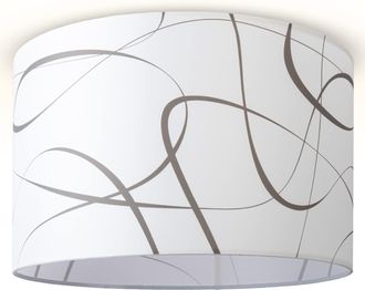 Paco Home Deckenlampe Wohnzimmer Pendelleuchte Esstisch Schlafzimmerlampe Lampenschirm Stoff Modern Abstrakt E27 Lampe, Farbe:Design 3 (Ø45,5 cm), Leuchtenart/F