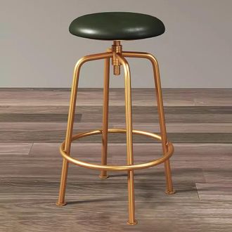 Generic H&ouml;henverstellbarer runder Barhocker aus PU-Leder mit Fu&szlig;st&uuml;tze, drehbarer Pub-Stuhl f&uuml;r Hausbar, K&uuml;che und Esszimmer