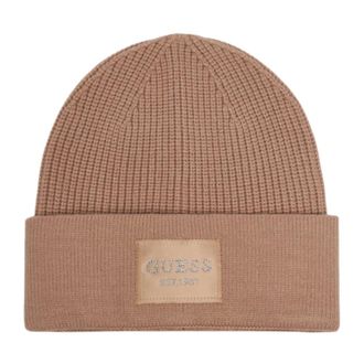Guess Bonnet Logo - Femme - Accessoires - Beige - Taille: L