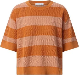 Lacoste Femme, Pulls, Orange, Taille: 36 FR Maille Ras du Cou