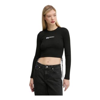 Karl Lagerfeld Langarmshirt mit Raffung - - Tops - Damen - Schwarzk - XL