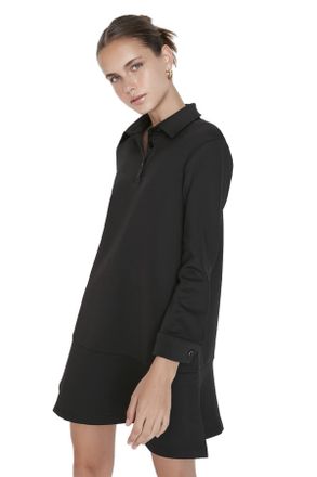 Trendyol Trendyol Damen Woman Mini A-line U-Neck Woven Dress Kleid, Schwarz, S