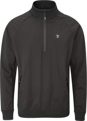 Farah Golf Farah Kala Veste à col zippé Pull, Noir, L Homme