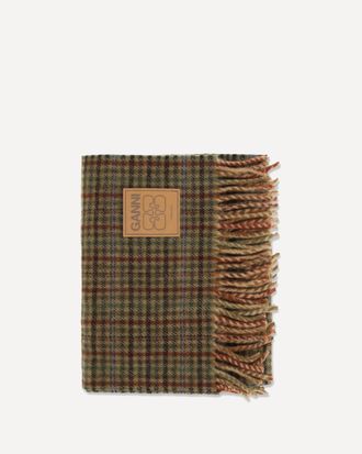 Ganni Small check wool Scarf Female UNI