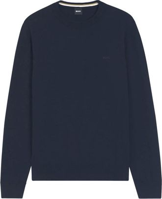 HUGO BOSS Homme, Pulls, Bleu, Taille: M Upacas-L Cotton Crewneck Sweater