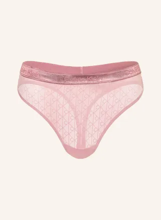 Calvin Klein Taillenslip Icon Lace Metallic rosa