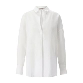 Bloomings Femme, Blouses et Chemises, Blanc, Taille: 36 FR Chemisier en Lin