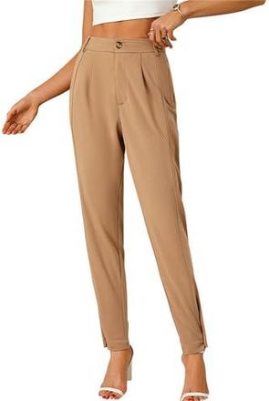 Generic Pantalon habill&eacute; taille haute fusel&eacute; extensible d&eacute;contract&eacute; pour femme Pantalon de travail pour le printemps et lautomne 2026 Tenues avec poches, kaki