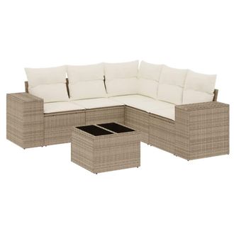vidaXL Vidaxl - Set Divano Da Giardino 6 Pz Con Cuscini Beige In Polyrattan