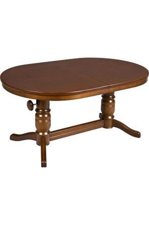 Livetastic Couchtisch, Nussbaum, Holz, Holzwerkstoff, furniert, massiv, oval, Wange, 75x56-72x120-160 cm, höhenverstellbar, Wohnzimmer