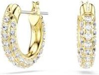 Swarovski Anneaux doreilles Dextera, Pavé, Mini, Blanches, Placage de ton or