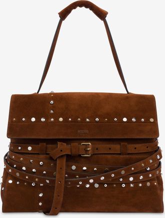 Moschino Sac &agrave; bandouli&egrave;re moyen Moschino Tie Me - Marron
