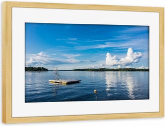 artboxONE Poster mit Rahmen Kiefer 60x40 cm Badestelle in Schweden von Rico Ködder - gerahmtes Poster