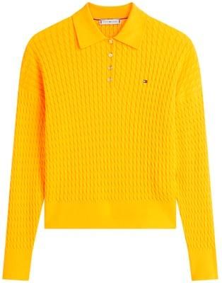 Tommy Hilfiger Polo d&eacute;contract&eacute; en maille torsad&eacute;e en coton