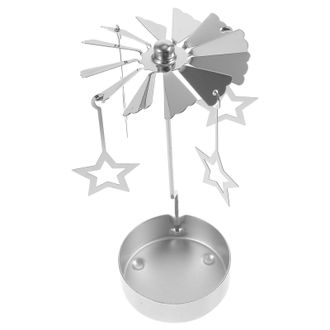 BESPORTBLE Rotierender Edelstahl Kerzenhalter Stern Tischdeko Party Schmuck Langlebiger Rostfreier Teelichtst&auml;nder f&uuml;r Romantische Atmosph&auml;re Kreative Leichte Ti