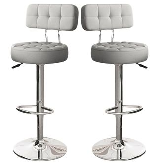 Generic Drehbare, H&ouml;henverstellbare Barhocker, 2Er-Set, Dick Gepolsterte R&uuml;ckenlehne mit Fu&szlig;st&uuml;tze, Barhocker Aus Pu-Leder f&uuml;r K&uuml;che, Esszimmer, Wohnzimmer