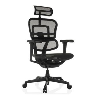 hjh OFFICE Chaise de Bureau Ergonomique ERGOHUMAN Signature GEN2 Design Original, Fauteuil de Bureau avec Soutien Lombaire Flexible, Tissu r&eacute;sille, Noir