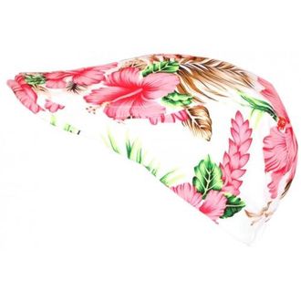 Nyls Cr&eacute;ation Casquette Beret Fleurs Roses et Blanches Tropicales en Coton - Taille Unique - Rose
