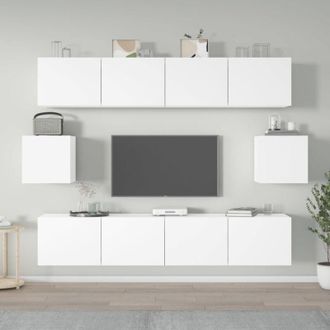 vidaXL Vidaxl - Ensemble de meubles tv 6 pcs Blanc Bois dingénierie