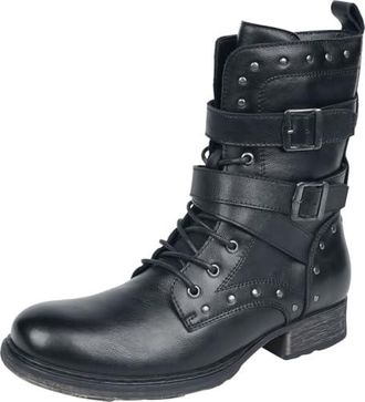 Rock Rebel by EMP Homme Bottes Noires avec Fermeture &eacute;clair et Bretelles EU45