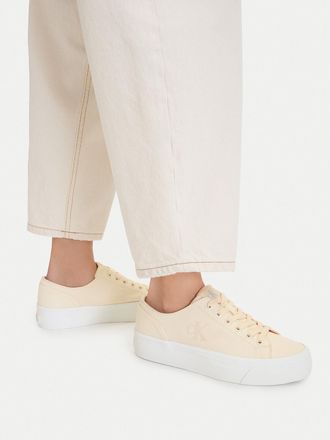 Calvin Klein Sneakers Calvin Klein Vulc Flatform Low Canvas Mg YW0YW01763 &Eacute;cru