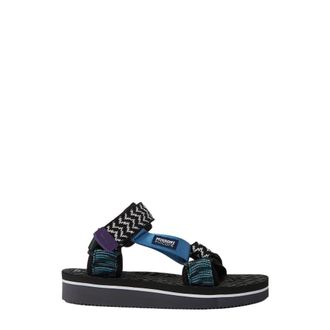 Suicoke unisex, Chaussures, Multicolore, Taille: 45 EU Sandales plates avec motif graphique
