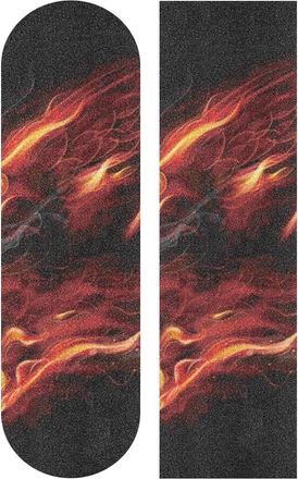LDIYEU Feuer Wolf Schwarz Skateboard Griptape rutschfest Selbstklebend Longboard Griptapes Aufkleber Griffband 33X 9(1pcs)