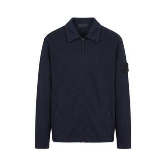 Stone Island Sweatshirt mit durchgehendem Rei&szlig;verschluss aus Baumwollfleece - - Sweatshirts & Hoodies - Herren - Blau - S