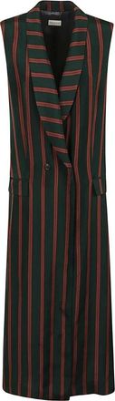Dries Van Noten Femme, Robes, Multicolore, Taille: 36 FR Covy Manteau Long en Satin Ray&eacute;