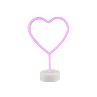DOITOOL Led Herz Neonlicht Mit Sockel Pinke Liebesf&ouml;rmige Led Lampe Ohne Batterie Kreative Valentinstag Party Weihnachtsdekoration Innen Benutzerdefiniertes N