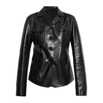Tom Ford Femme, Vestes, Noir, Taille: 36 FR Veste en cuir
