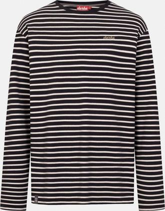 Derbe Derbe Streifenshirt Interstriped Herren Schwarz Wei&szlig; Lang