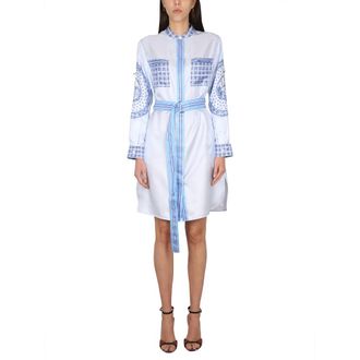 Burberry Kariertes Seiden-Hemdblusenkleid - - Dresses - Damen - Blau - S