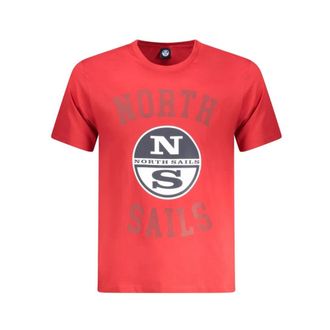 North Sails Rotes Baumwoll-Nautik Herren T-Shirt - - Tops - Herren - Rot - M
