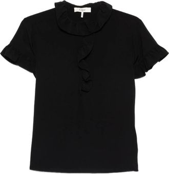 Chlo&eacute; Femme, Blouses et Chemises, Noir, Taille: 40 FR Haut &agrave; volants &agrave; manches courtes