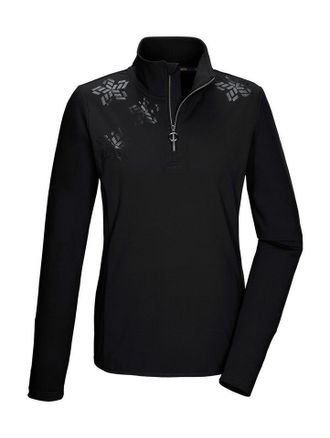 Killtec Langarmshirt KSW 110 WMN LS SHRT Damen Powerstretchshirt: atmungsaktiv, metallischer Print, Stehkragen