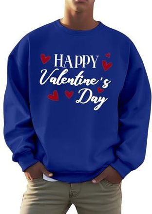 Generic 2026 Sweat-shirt d&eacute;contract&eacute; &agrave; col rond pour homme et femme Motif lettres imprim&eacute;es, bleu, L