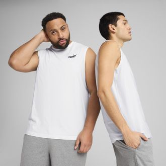 Puma T-shirt sans manches &agrave; logo N&deg; 1 Essentials Homme, V&ecirc;tements, Blanc, XXL