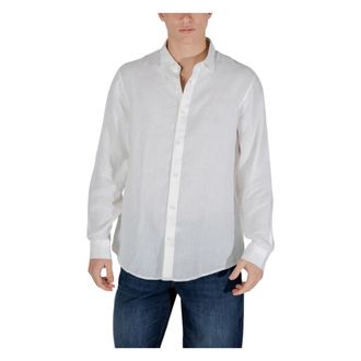 A|X Armani Exchange Leinenhemd mit langen &Auml;rmeln - - Shirts - Herren - Wei&szlig; - M