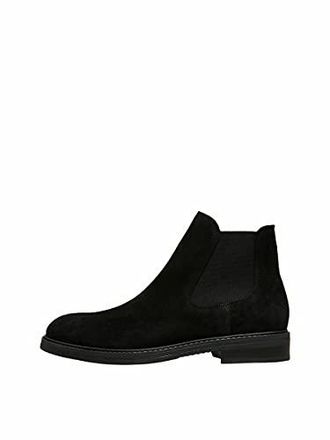 Selected Homme SLHBLAKE Suede Chelsea Boot B Noos Bottes, Noir, 40 EU